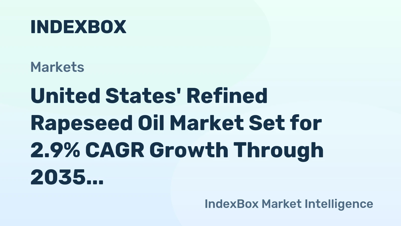 United States' Refined Rapeseed Oil Market Set for 2.9% CAGR Growth Through 2035