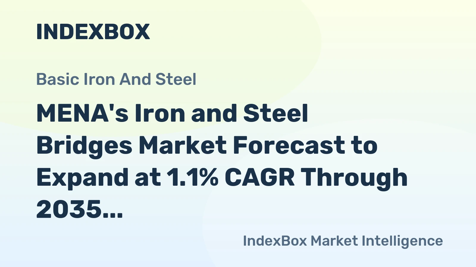 MENA's Iron and Steel Bridges Market Forecast to Expand at 1.1% CAGR Through 2035