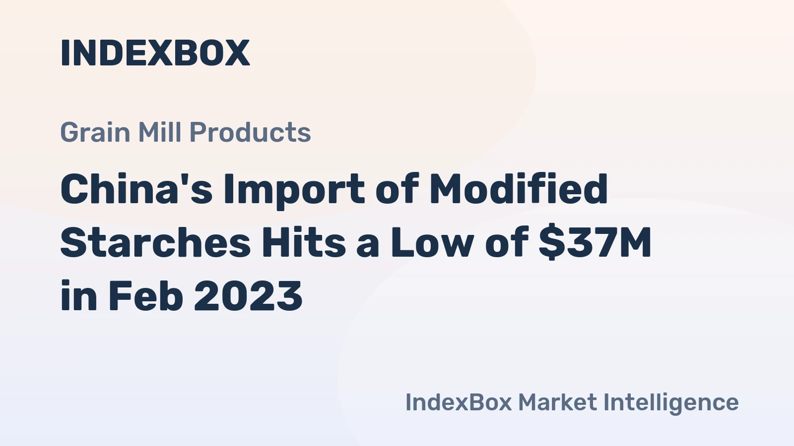 China's Import of Modified Starches Hits a Low of $37M in Feb 2023