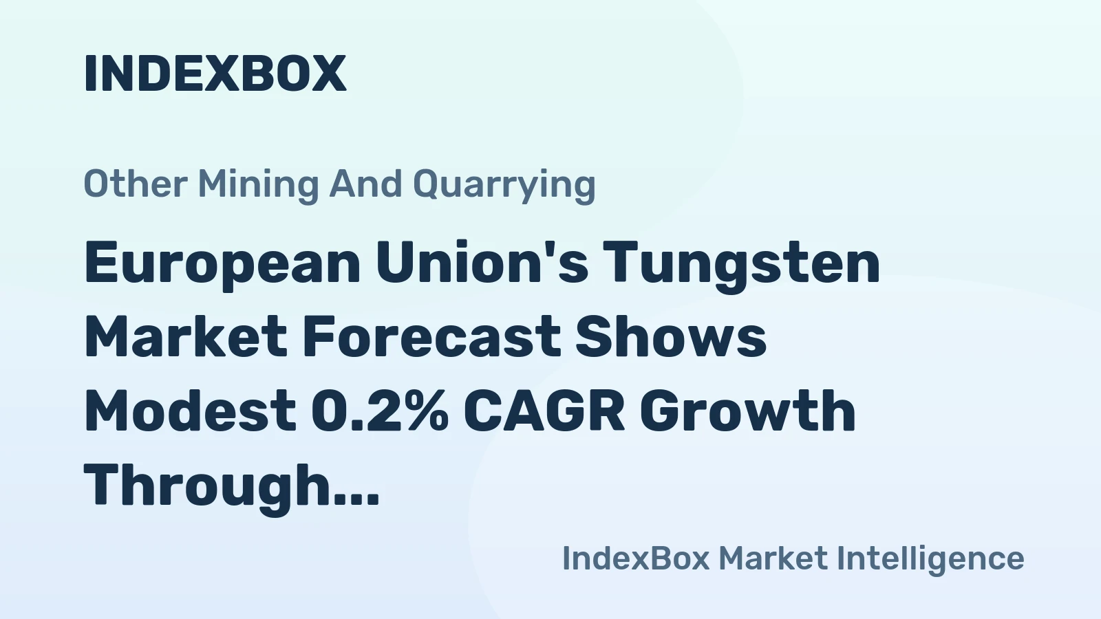 European Union's Tungsten Market Forecast Shows Modest 0.2% CAGR Growth Through 2035