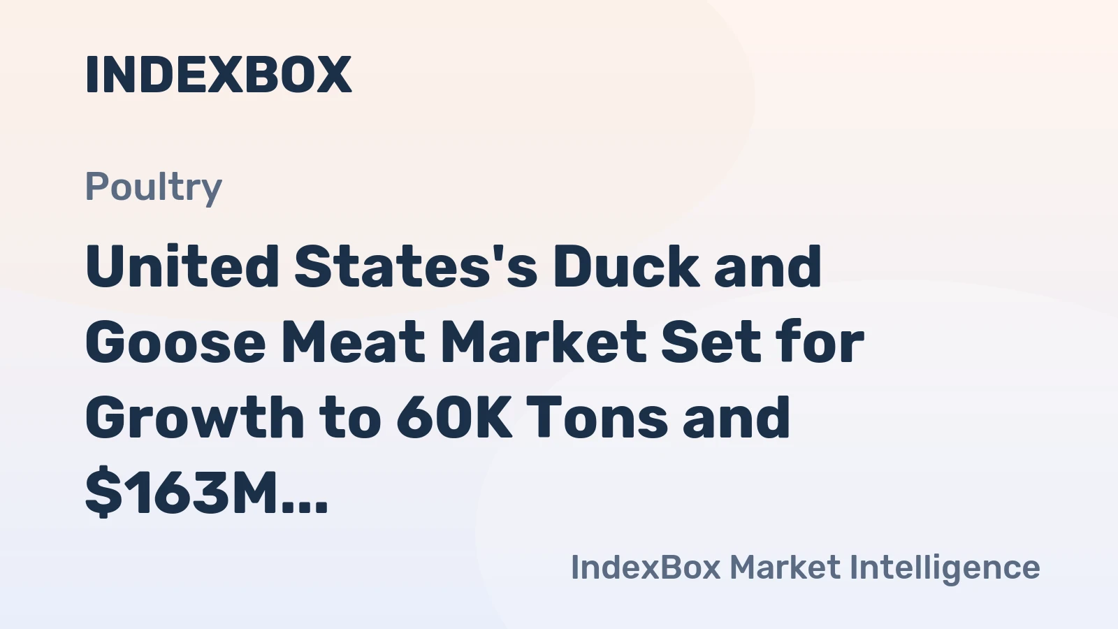 United States's Duck and Goose Meat Market Set for Growth to 60K Tons and $163M by 2035