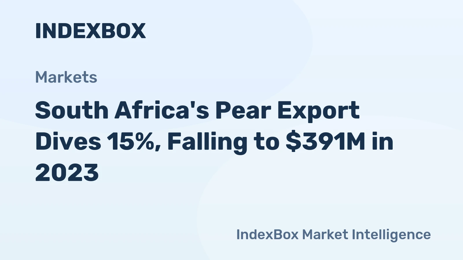 South Africa's Pear Export Dives 15%, Falling to $391M in 2023