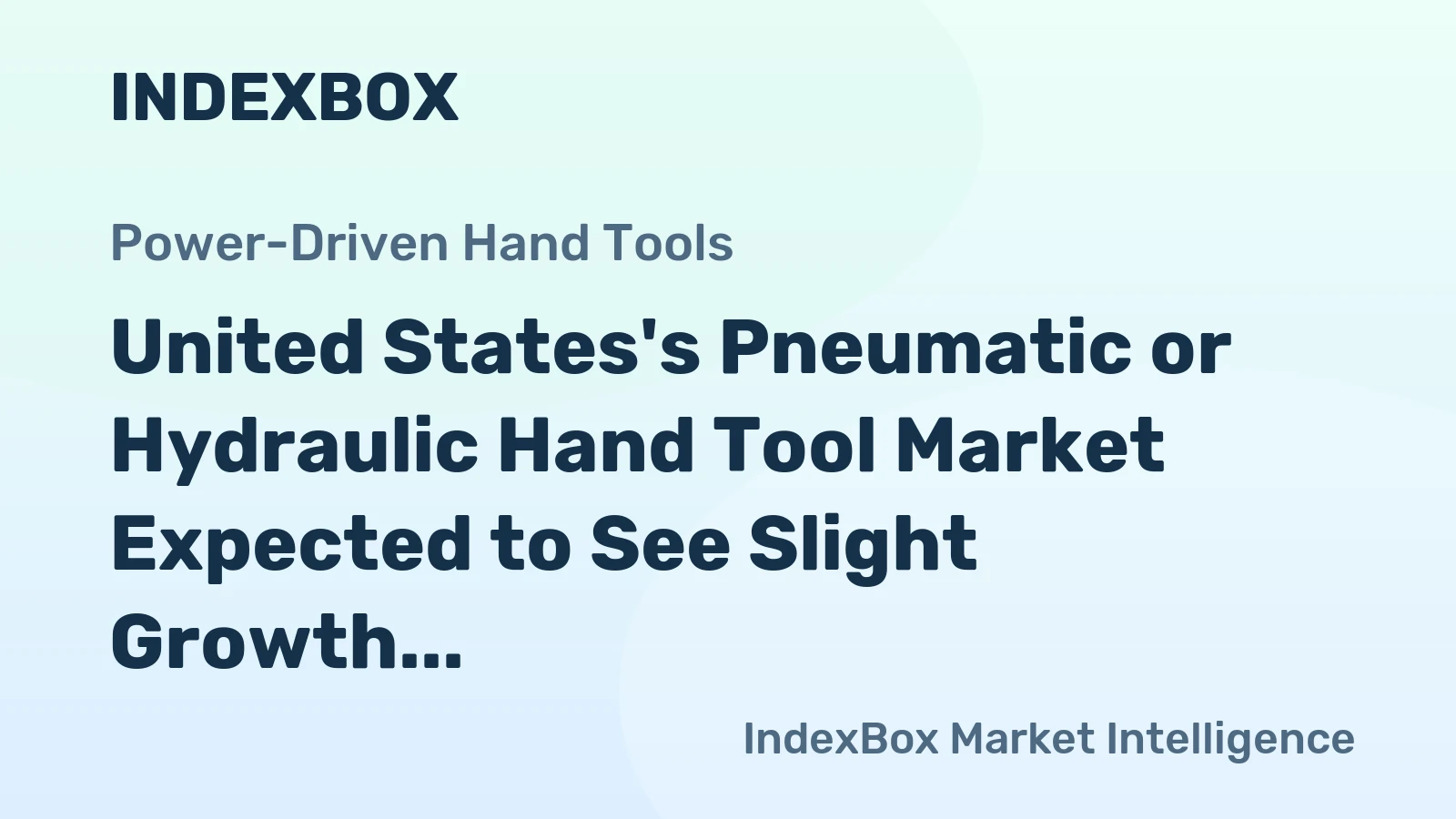 United States's Pneumatic or Hydraulic Hand Tool Market Expected to See Slight Growth with +0.5% CAGR