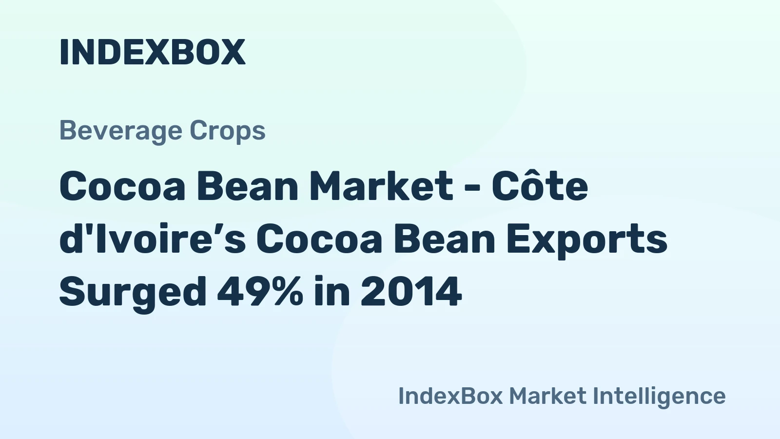 Cocoa Bean Market - Côte d'Ivoire’s Cocoa Bean Exports Surged 49% in 2014