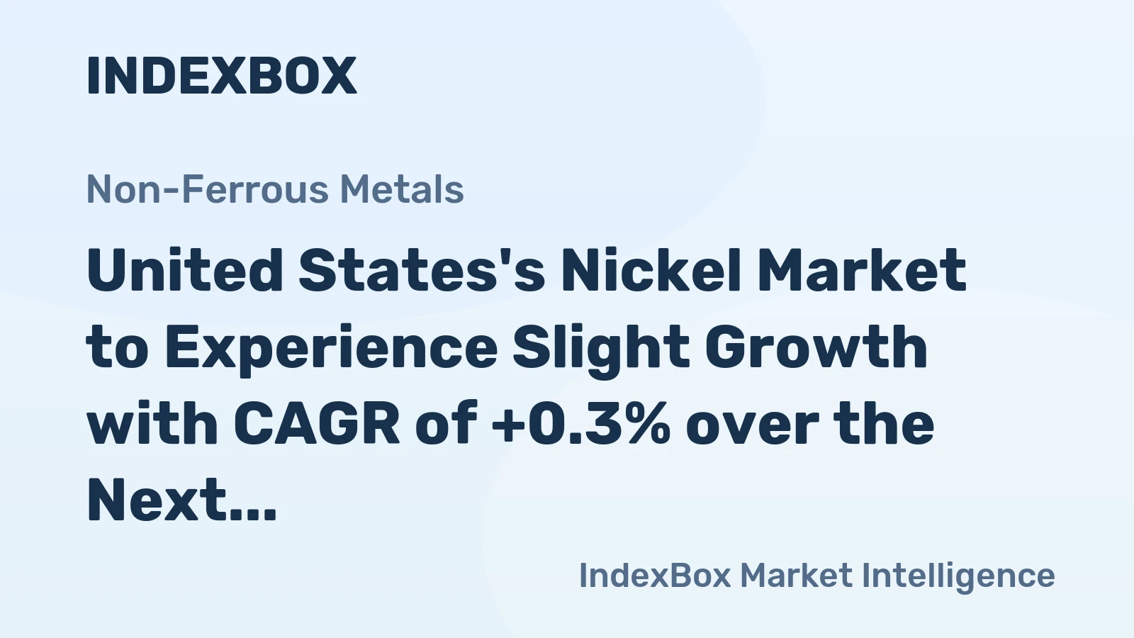 United States's Nickel Market to Experience Slight Growth with CAGR of +0.3% over the Next Decade, Reaching $24.4B in 2035