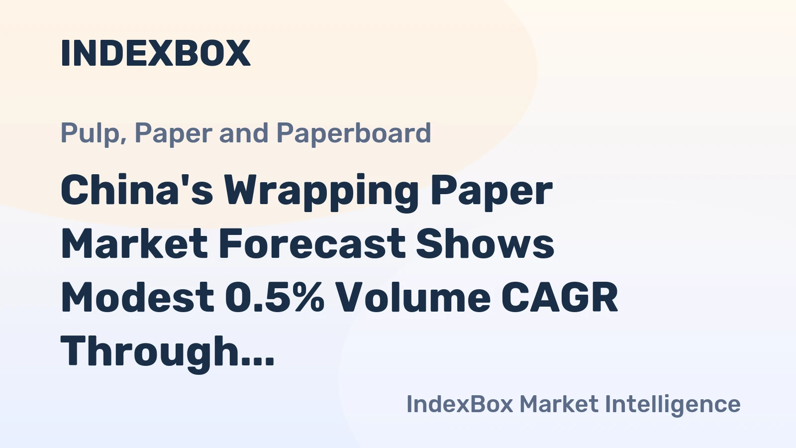 China's Wrapping Paper Market Forecast Shows Modest 0.5% Volume CAGR Through 2035