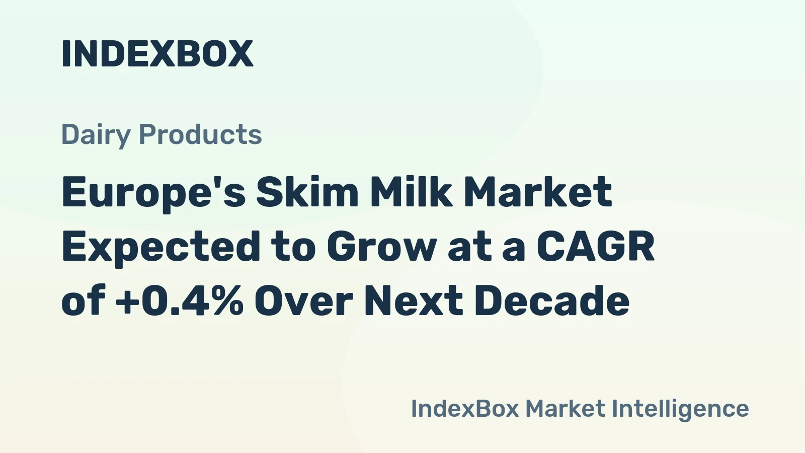Europe's Skim Milk Market Expected to Grow at a CAGR of +0.4% Over Next Decade