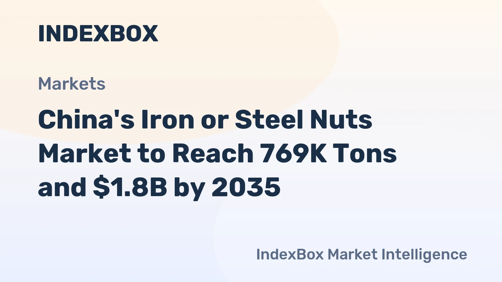 China's Iron or Steel Nuts Market to Reach 769K Tons and $1.8B by 2035