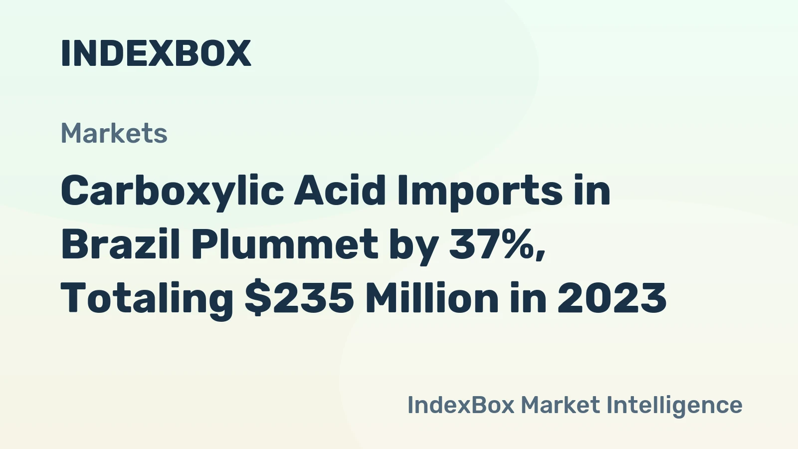 Carboxylic Acid Imports in Brazil Plummet by 37%, Totaling $235 Million in 2023