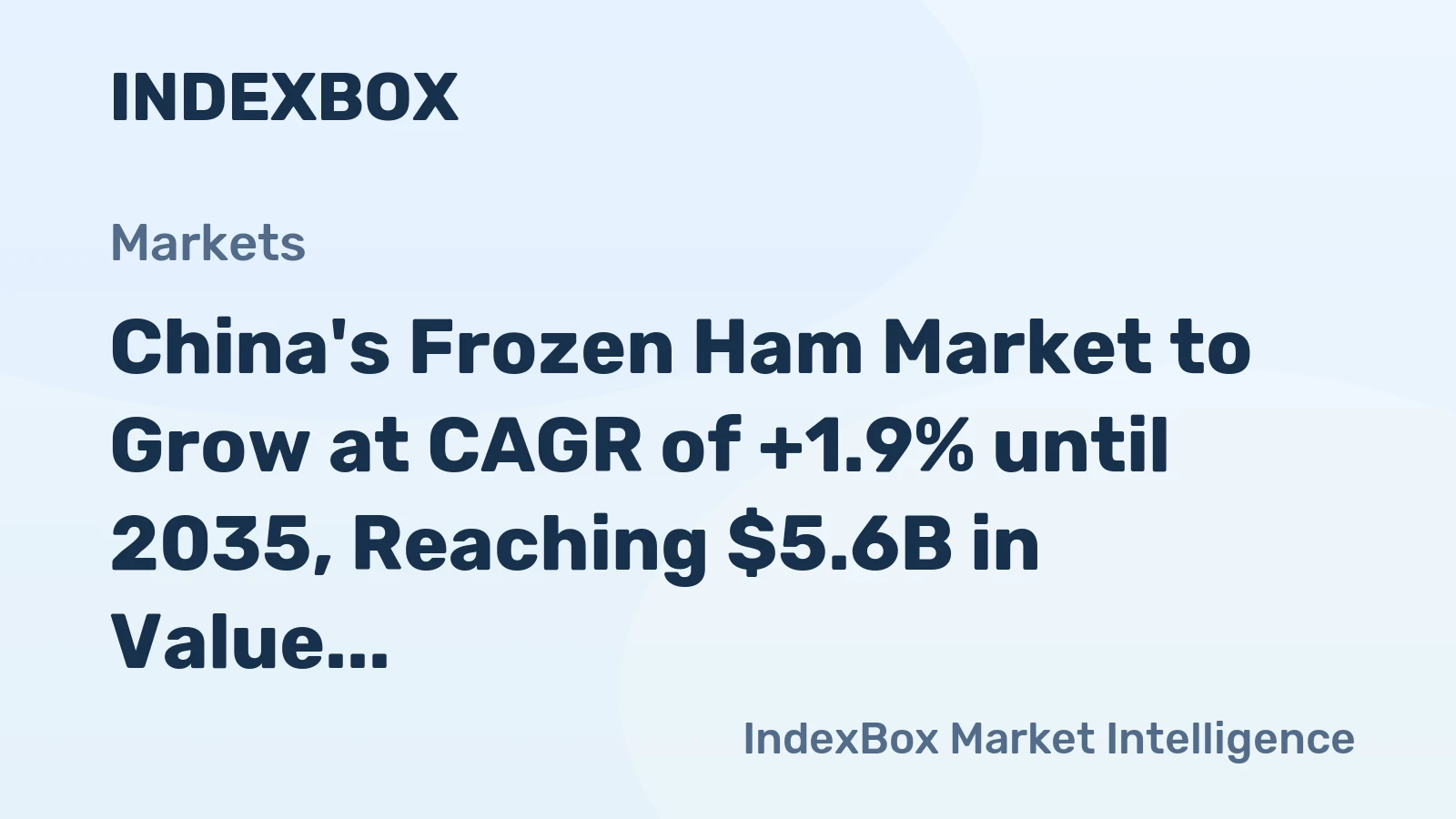 China's Frozen Ham Market to Grow at CAGR of +1.9% until 2035, Reaching $5.6B in Value