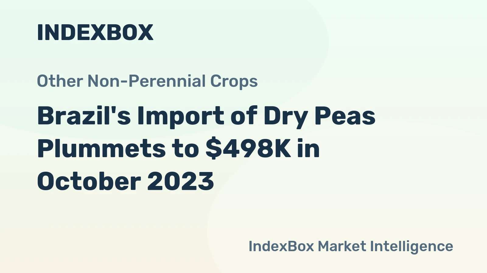 Brazil's Import of Dry Peas Plummets to $498K in October 2023