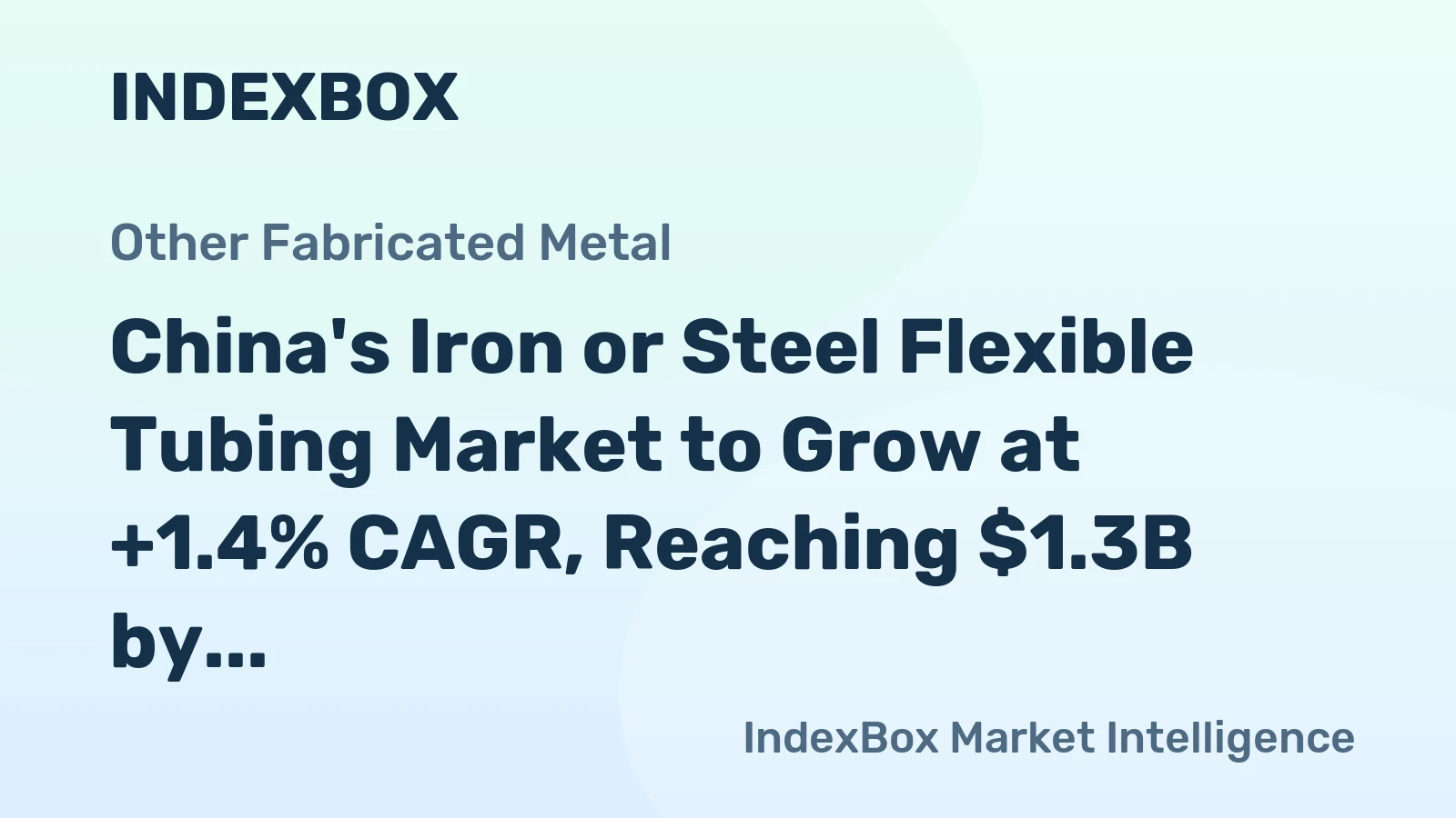 China's Iron or Steel Flexible Tubing Market to Grow at +1.4% CAGR, Reaching $1.3B by 2035
