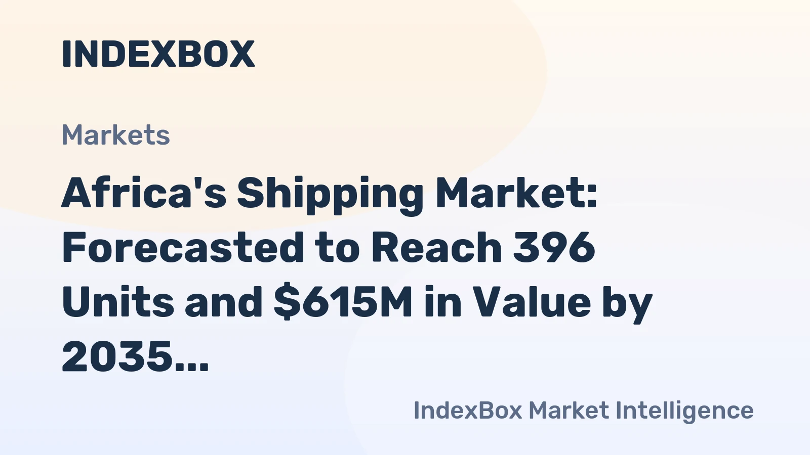 Africa's Shipping Market: Forecasted to Reach 396 Units and $615M in Value by 2035
