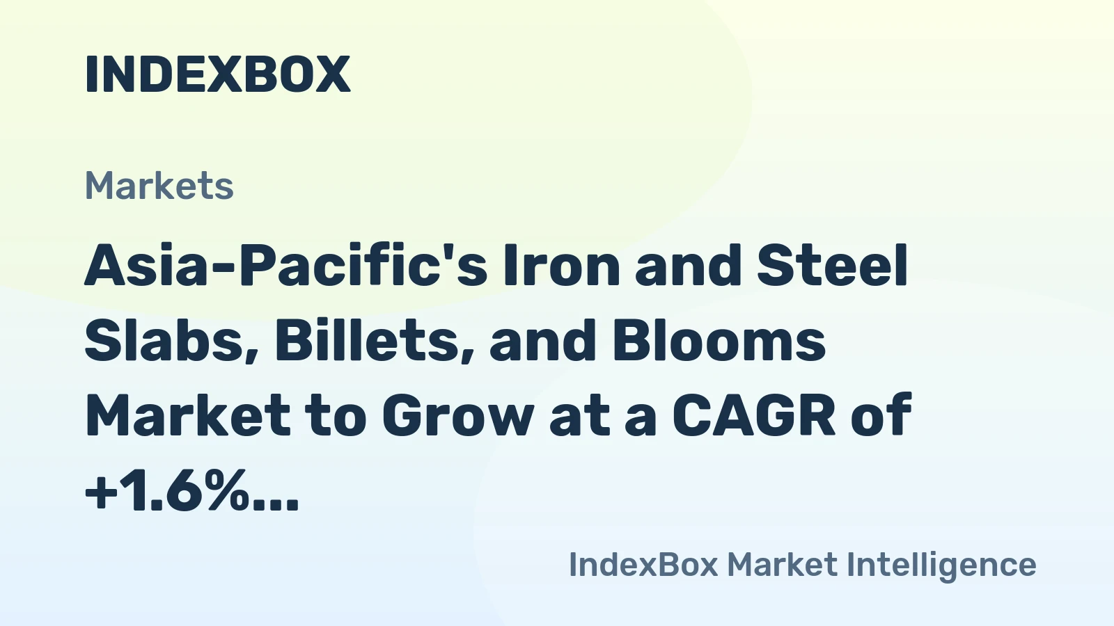 Asia-Pacific's Iron and Steel Slabs, Billets, and Blooms Market to Grow at a CAGR of +1.6% from 2024 to 2035, Reaching $1,265.2B in Value