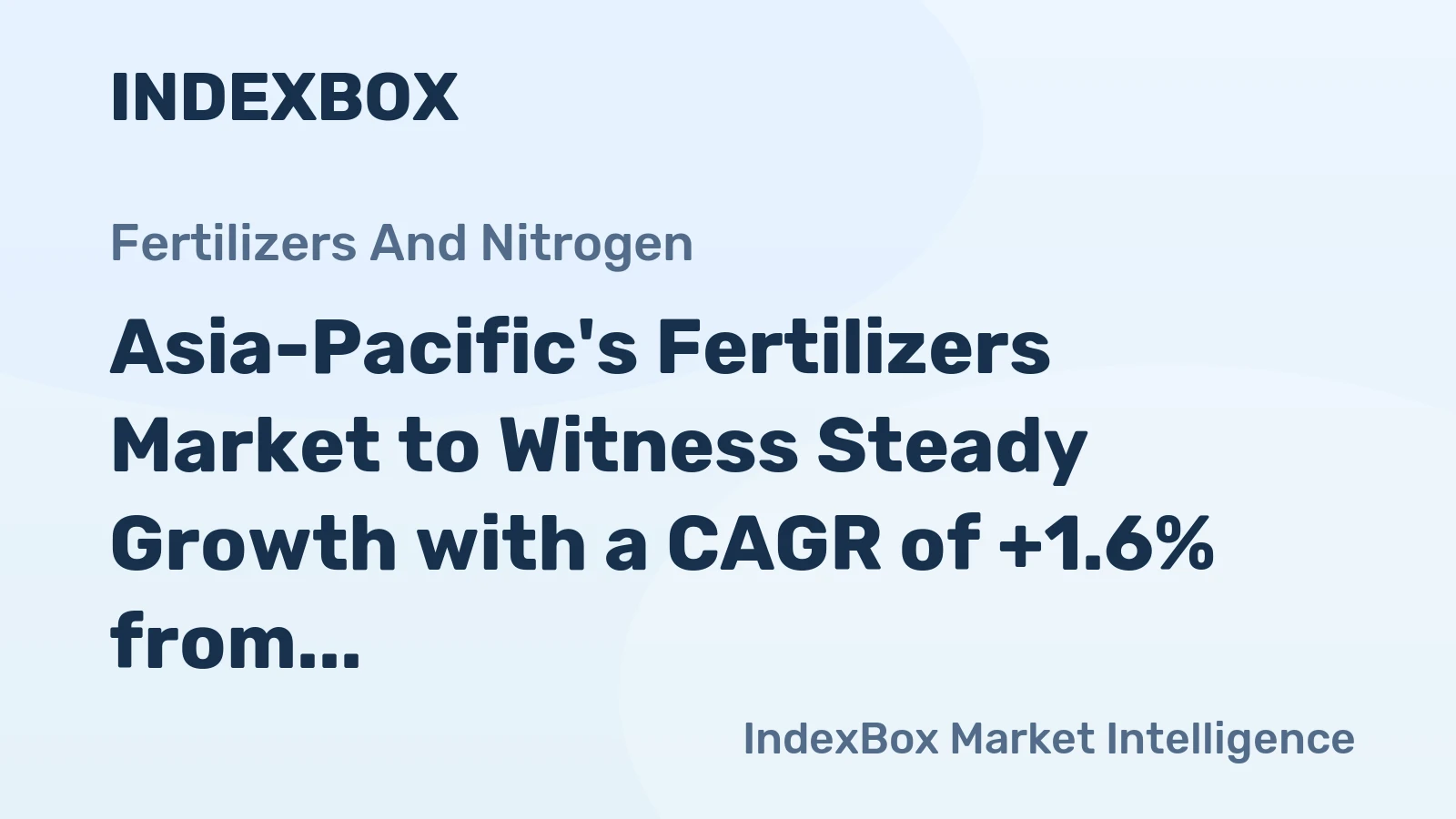 Asia-Pacific's Fertilizers Market to Witness Steady Growth with a CAGR of +1.6% from 2024 to 2035