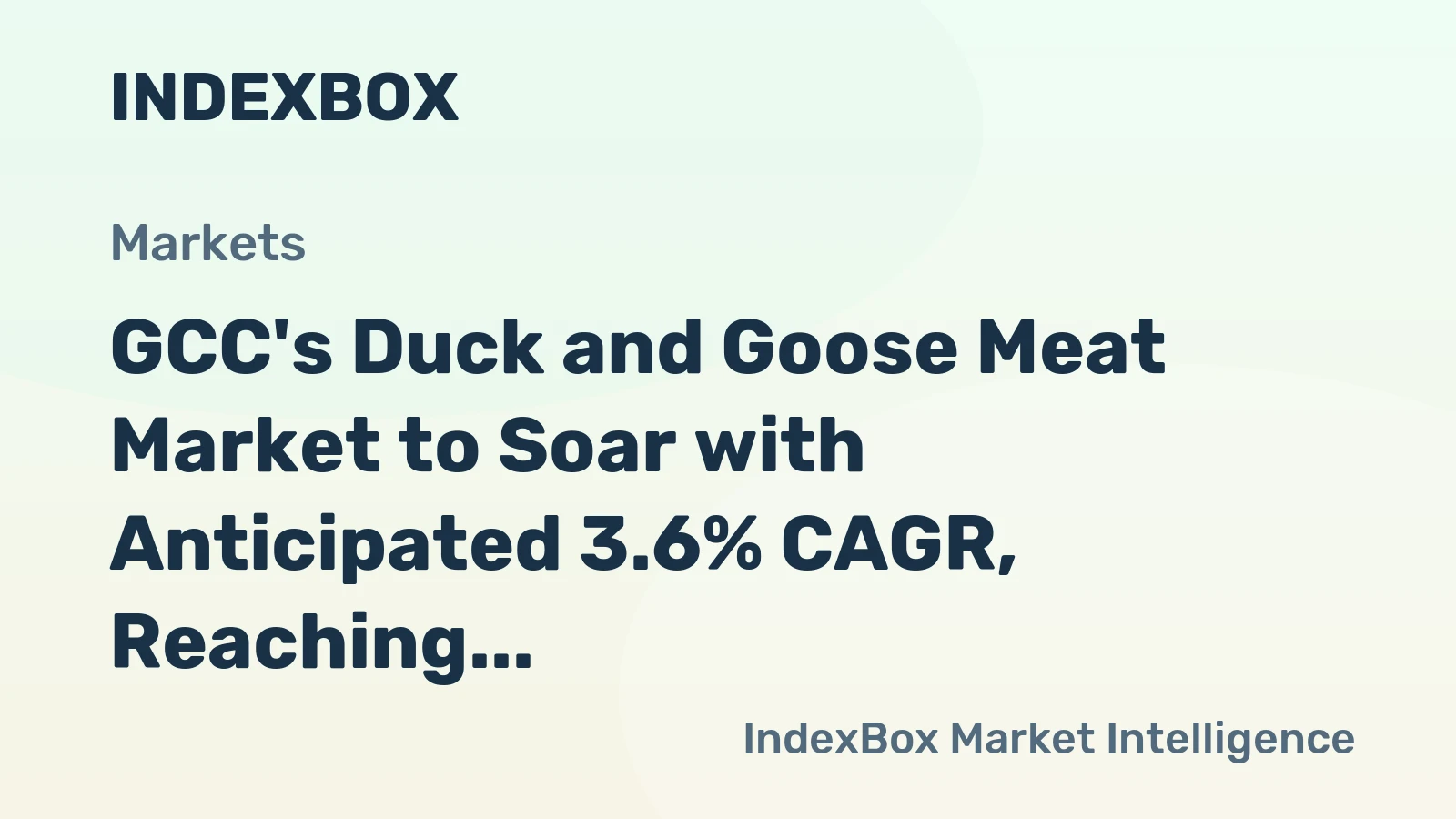 GCC's Duck and Goose Meat Market to Soar with Anticipated 3.6% CAGR, Reaching $16M by 2035