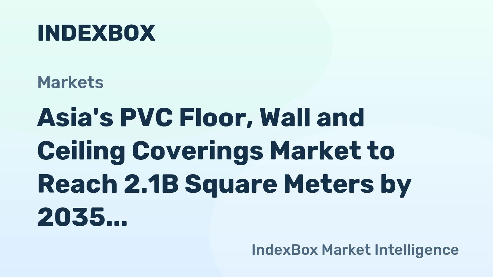 Asia's PVC Floor, Wall and Ceiling Coverings Market to Reach 2.1B Square Meters by 2035 with Market Value of $4.9B
