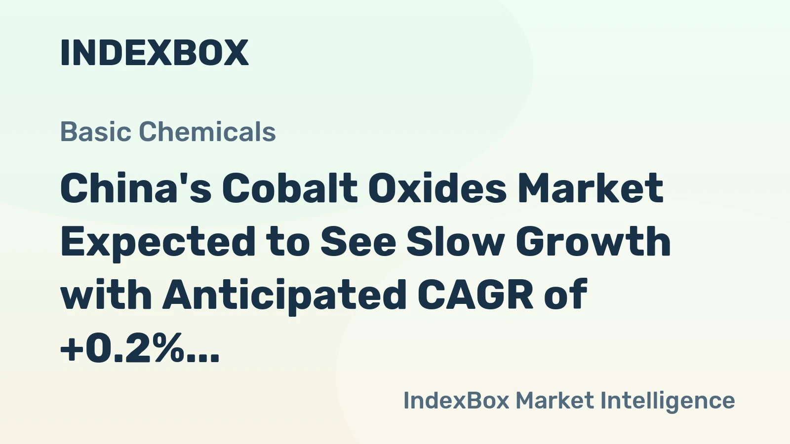 China's Cobalt Oxides Market Expected to See Slow Growth with Anticipated CAGR of +0.2% by 2035