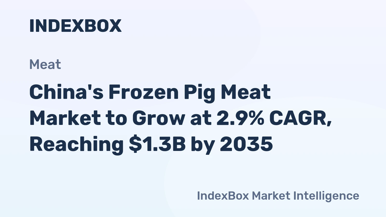 China's Frozen Pig Meat Market to Grow at 2.9% CAGR, Reaching $1.3B by 2035