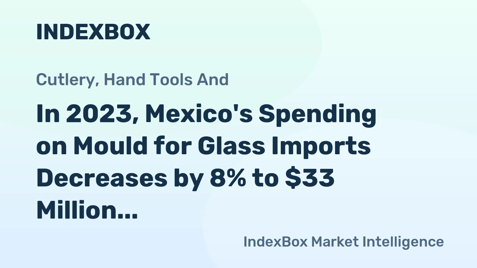 In 2023, Mexico's Spending on Mould for Glass Imports Decreases by 8% to $33 Million