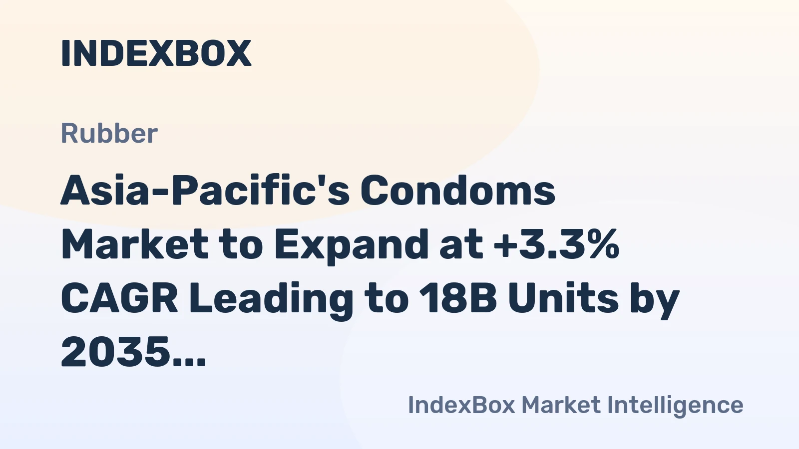 Asia-Pacific's Condoms Market to Expand at +3.3% CAGR Leading to 18B Units by 2035