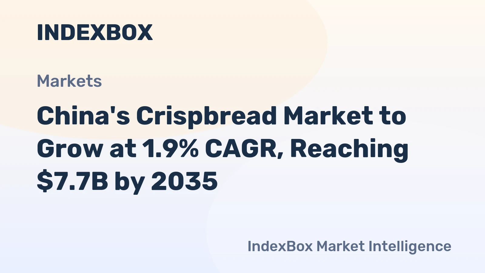 China's Crispbread Market to Grow at 1.9% CAGR, Reaching $7.7B by 2035