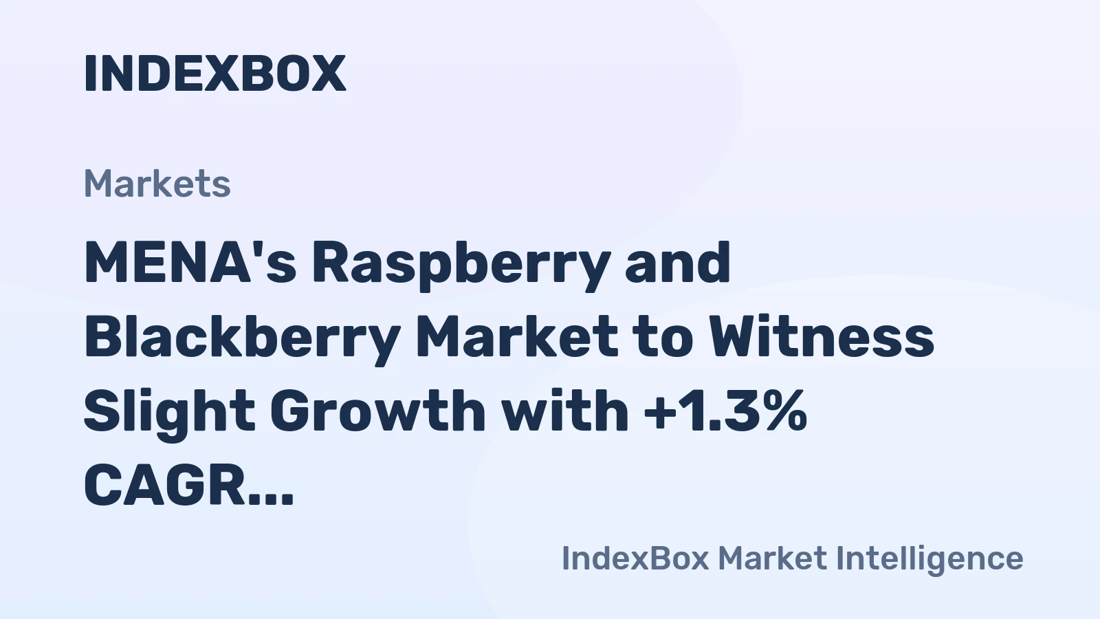 MENA's Raspberry and Blackberry Market to Witness Slight Growth with +1.3% CAGR in Volume and +2.5% CAGR in Value from 2024-2035