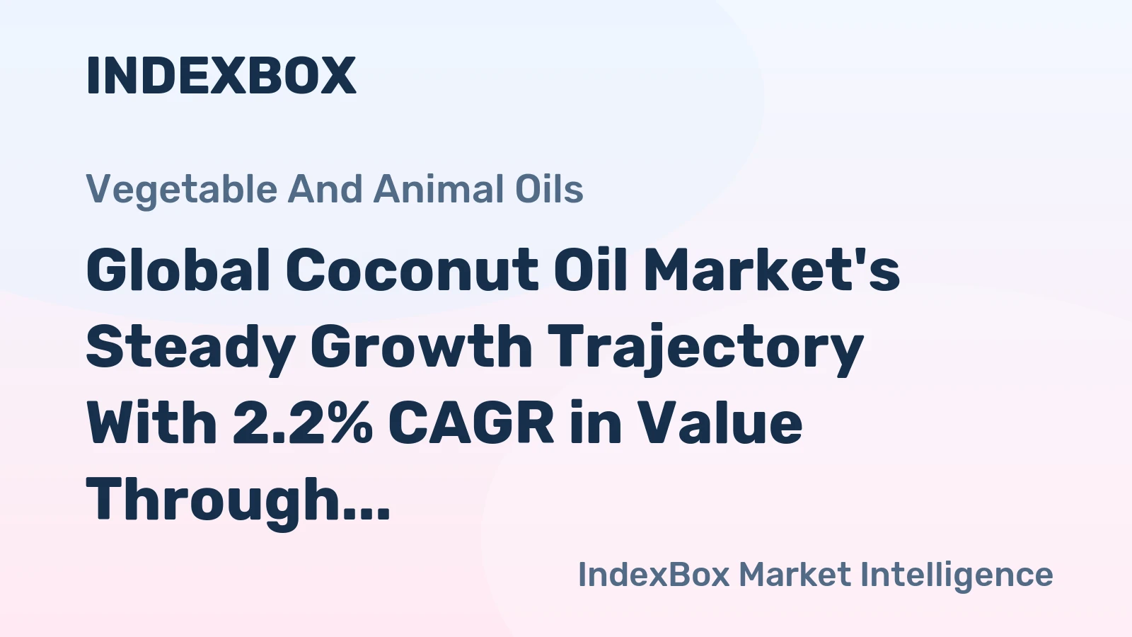 Global Coconut Oil Market's Steady Growth Trajectory With 2.2% CAGR in Value Through 2035
