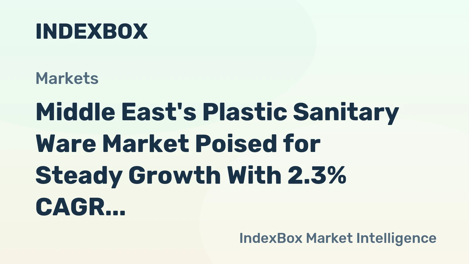 Middle East's Plastic Sanitary Ware Market Poised for Steady Growth With 2.3% CAGR Through 2035