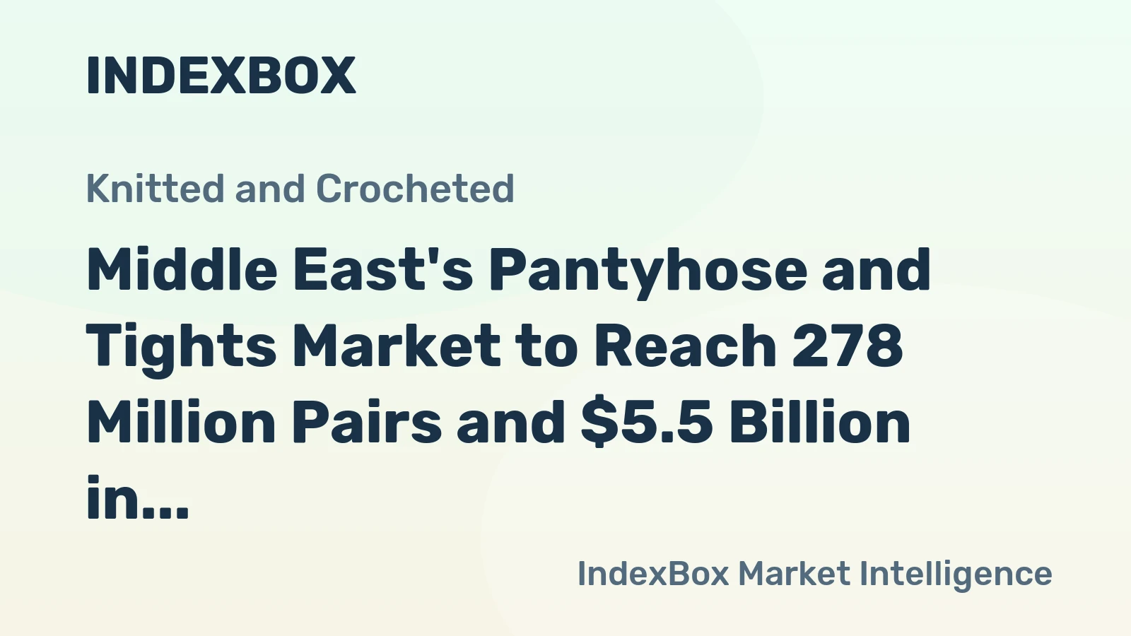 Middle East's Pantyhose and Tights Market to Reach 278 Million Pairs and $5.5 Billion in Value by 2035