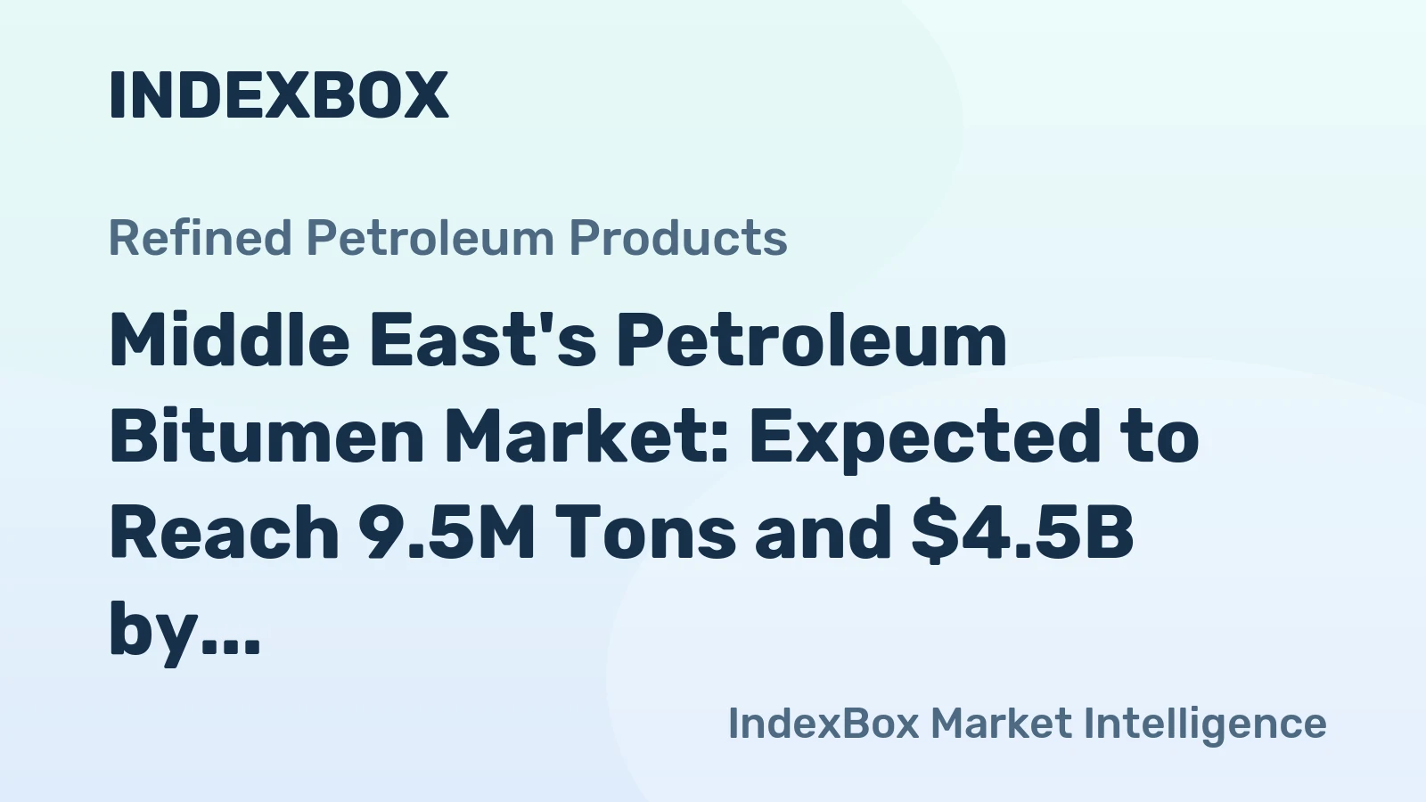 Middle East's Petroleum Bitumen Market: Expected to Reach 9.5M Tons and $4.5B by 2035