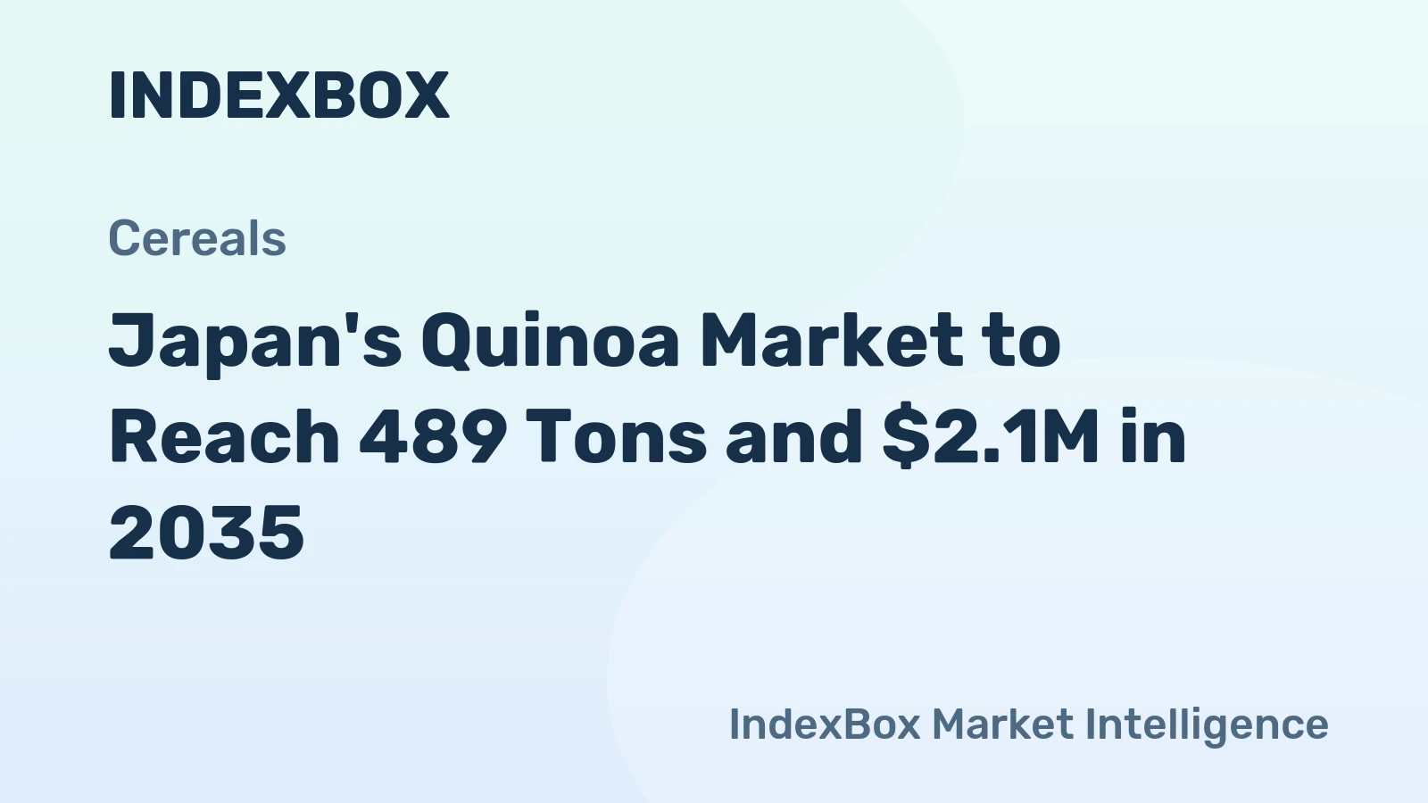 Japan's Quinoa Market to Reach 489 Tons and $2.1M in 2035