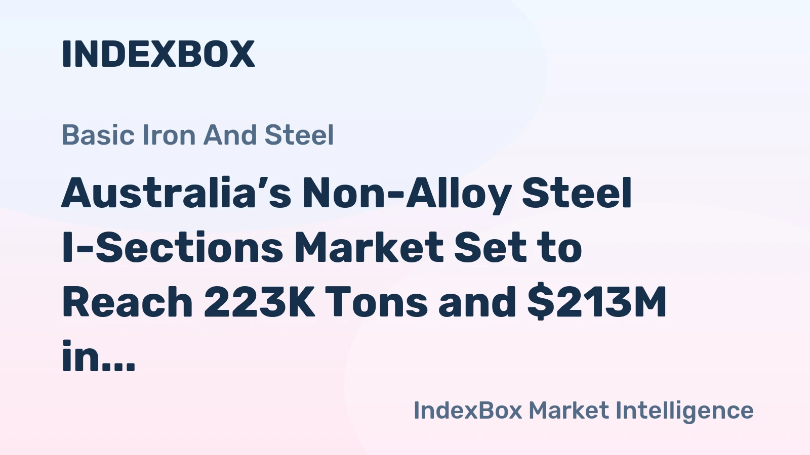 Australia’s Non-Alloy Steel I-Sections Market Set to Reach 223K Tons and $213M in Value