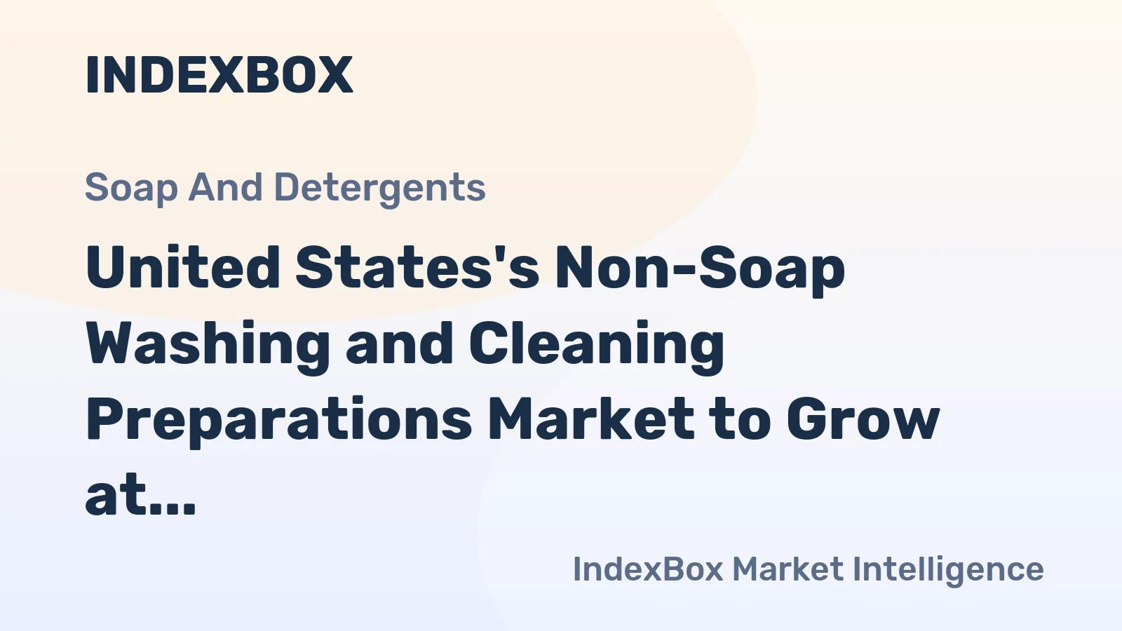 United States's Non-Soap Washing and Cleaning Preparations Market to Grow at a CAGR of +2.2% Over the Next Decade