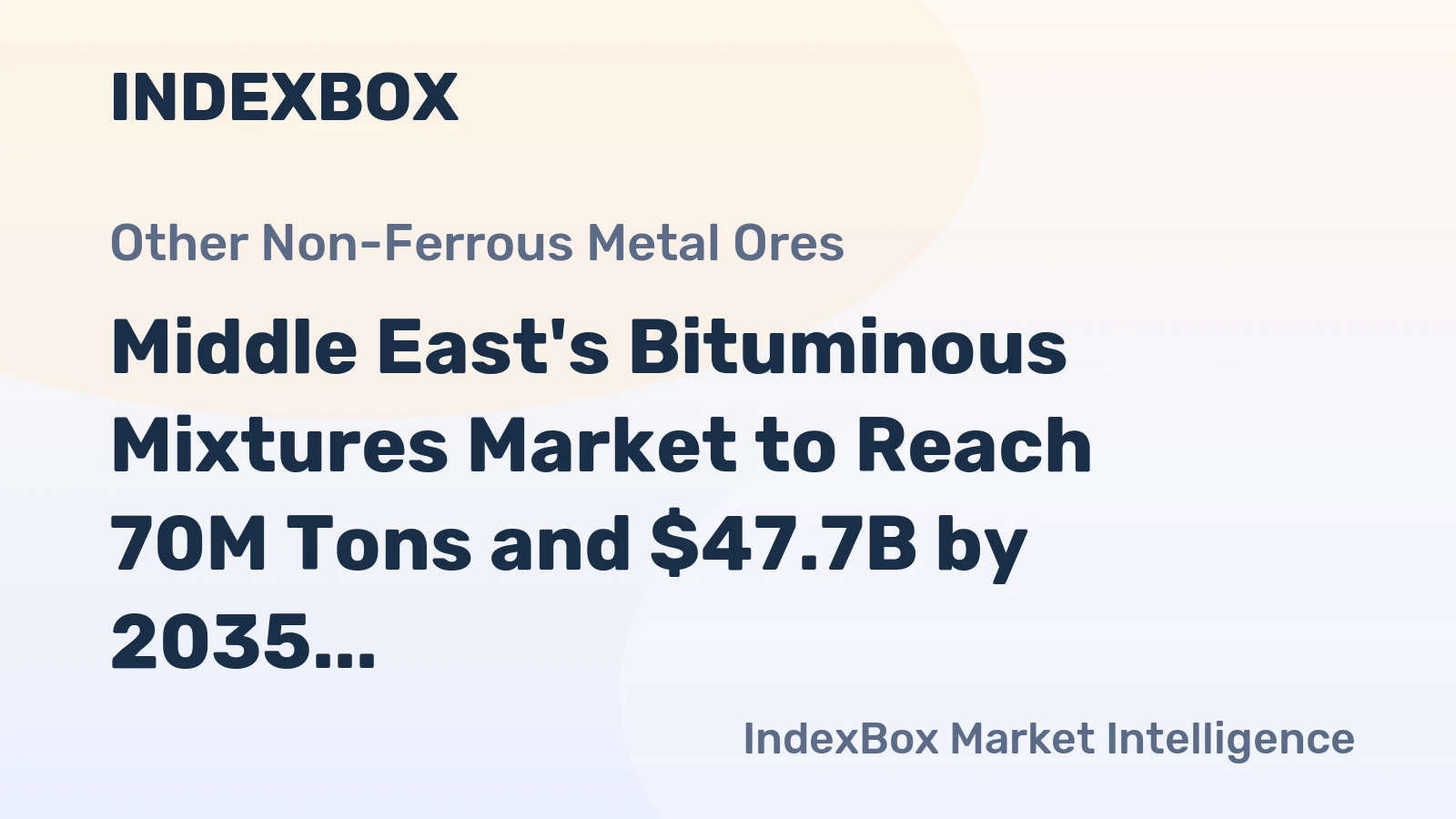 Middle East's Bituminous Mixtures Market to Reach 70M Tons and $47.7B by 2035, with +1.9% in Volume and +2.6% in Value Growth