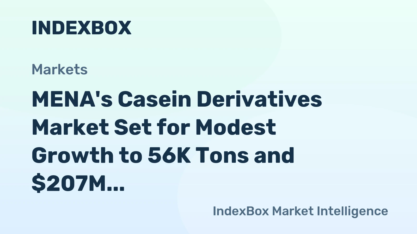 MENA's Casein Derivatives Market Set for Modest Growth to 56K Tons and $207M by 2035