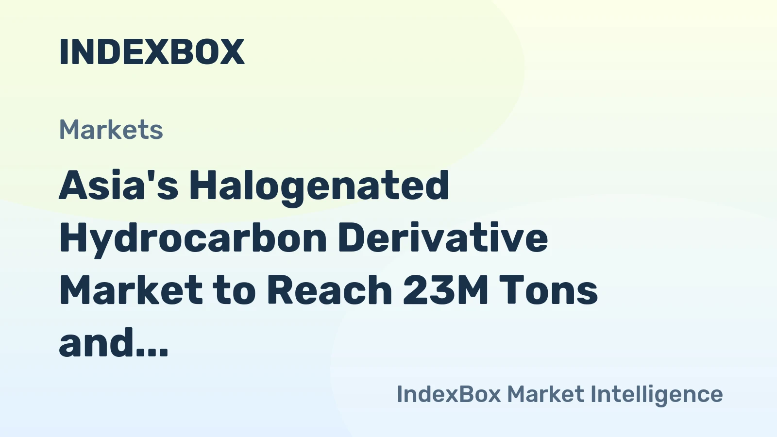 Asia's Halogenated Hydrocarbon Derivative Market to Reach 23M Tons and $35.1B by 2035