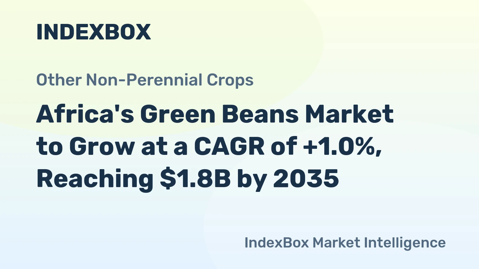 Africa's Green Beans Market to Grow at a CAGR of +1.0%, Reaching $1.8B by 2035