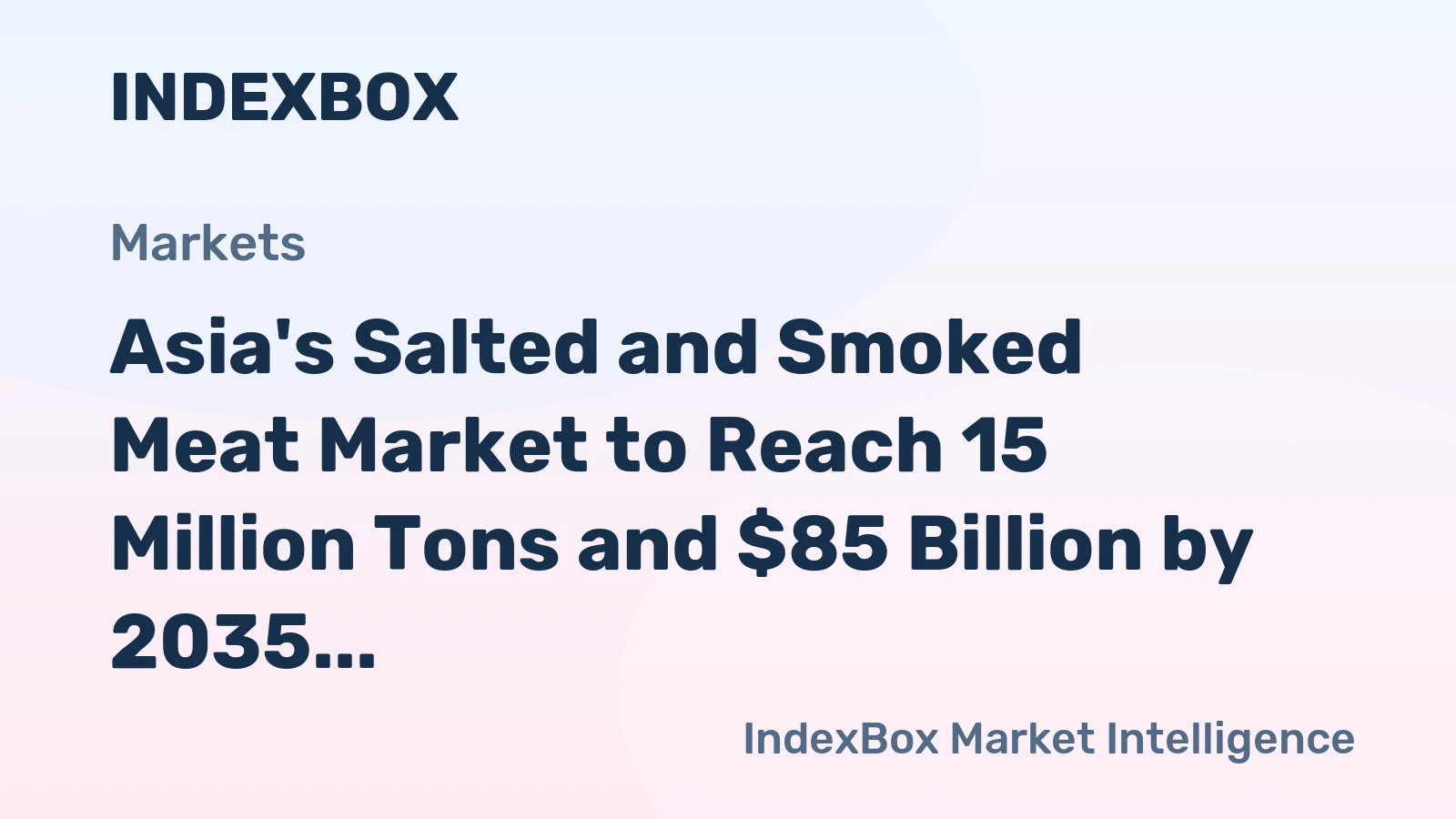 Asia's Salted and Smoked Meat Market to Reach 15 Million Tons and $85 Billion by 2035