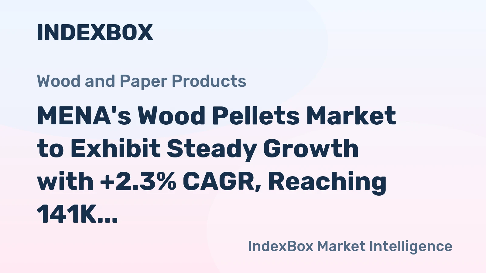 MENA's Wood Pellets Market to Exhibit Steady Growth with +2.3% CAGR, Reaching 141K Tons by 2035