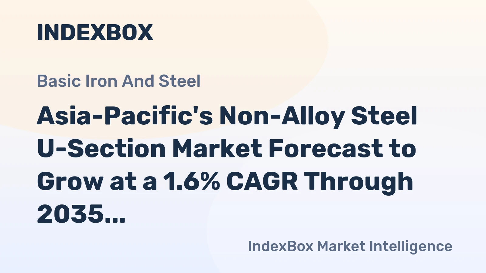Asia-Pacific's Non-Alloy Steel U-Section Market Forecast to Grow at a 1.6% CAGR Through 2035