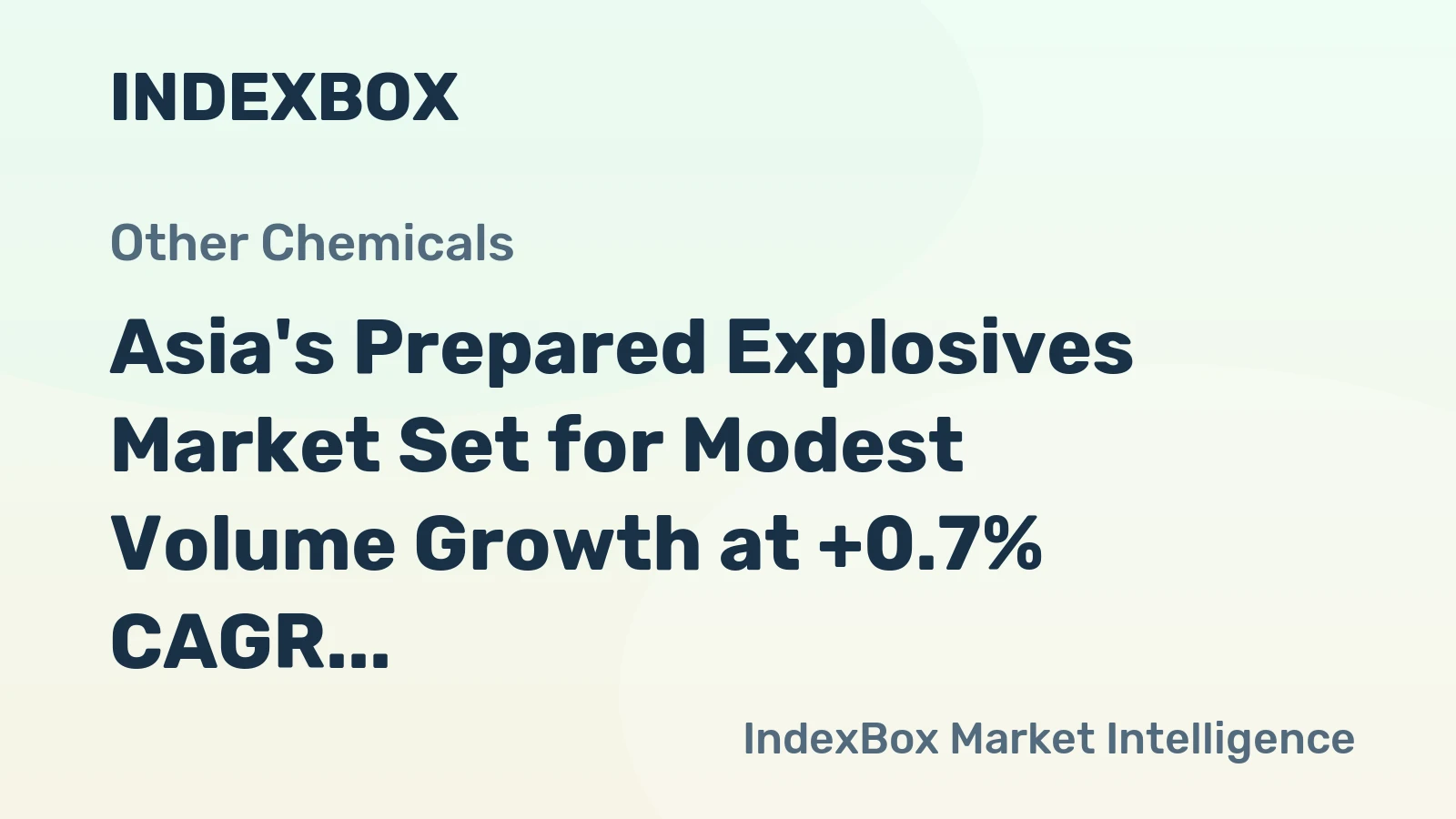 Asia's Prepared Explosives Market Set for Modest Volume Growth at +0.7% CAGR Through 2035