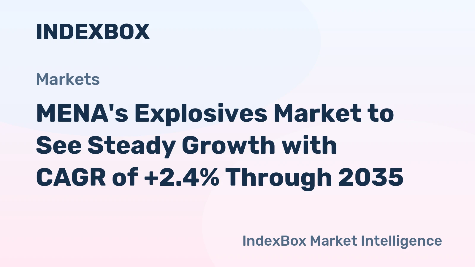 MENA's Explosives Market to See Steady Growth with CAGR of +2.4% Through 2035
