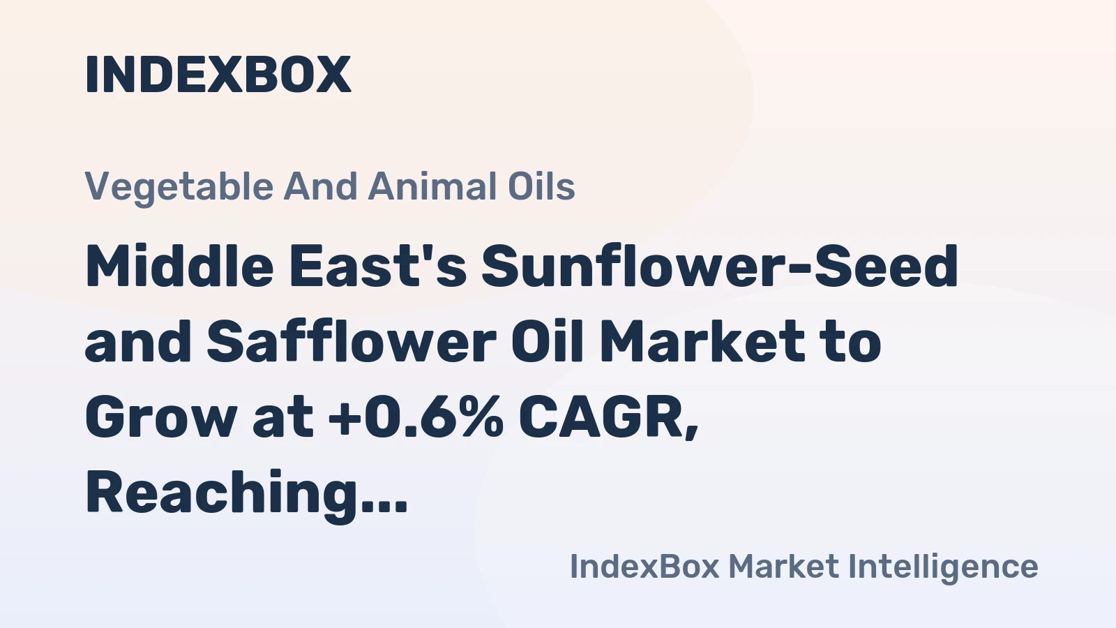 Middle East's Sunflower-Seed and Safflower Oil Market to Grow at +0.6% CAGR, Reaching 3.5M Tons by 2035