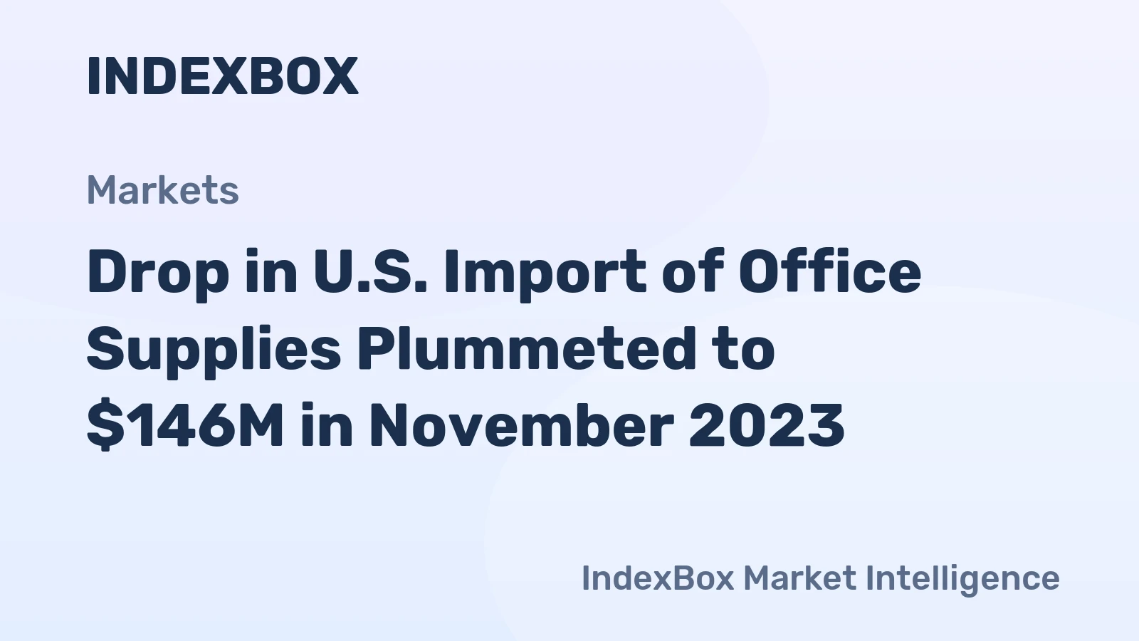 Drop in U.S. Import of Office Supplies Plummeted to $146M in November 2023