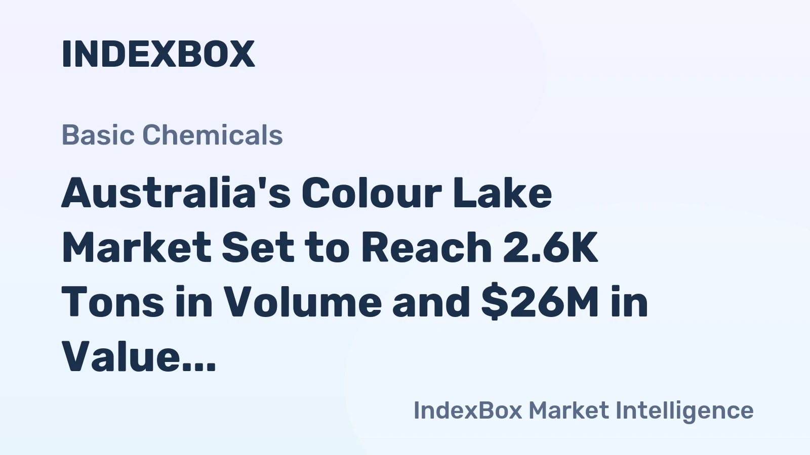 Australia's Colour Lake Market Set to Reach 2.6K Tons in Volume and $26M in Value