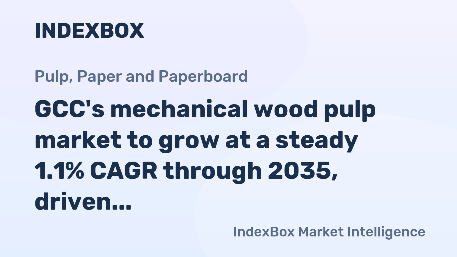 GCC's mechanical wood pulp market to grow at a steady 1.1% CAGR through 2035, driven by sustained demand.