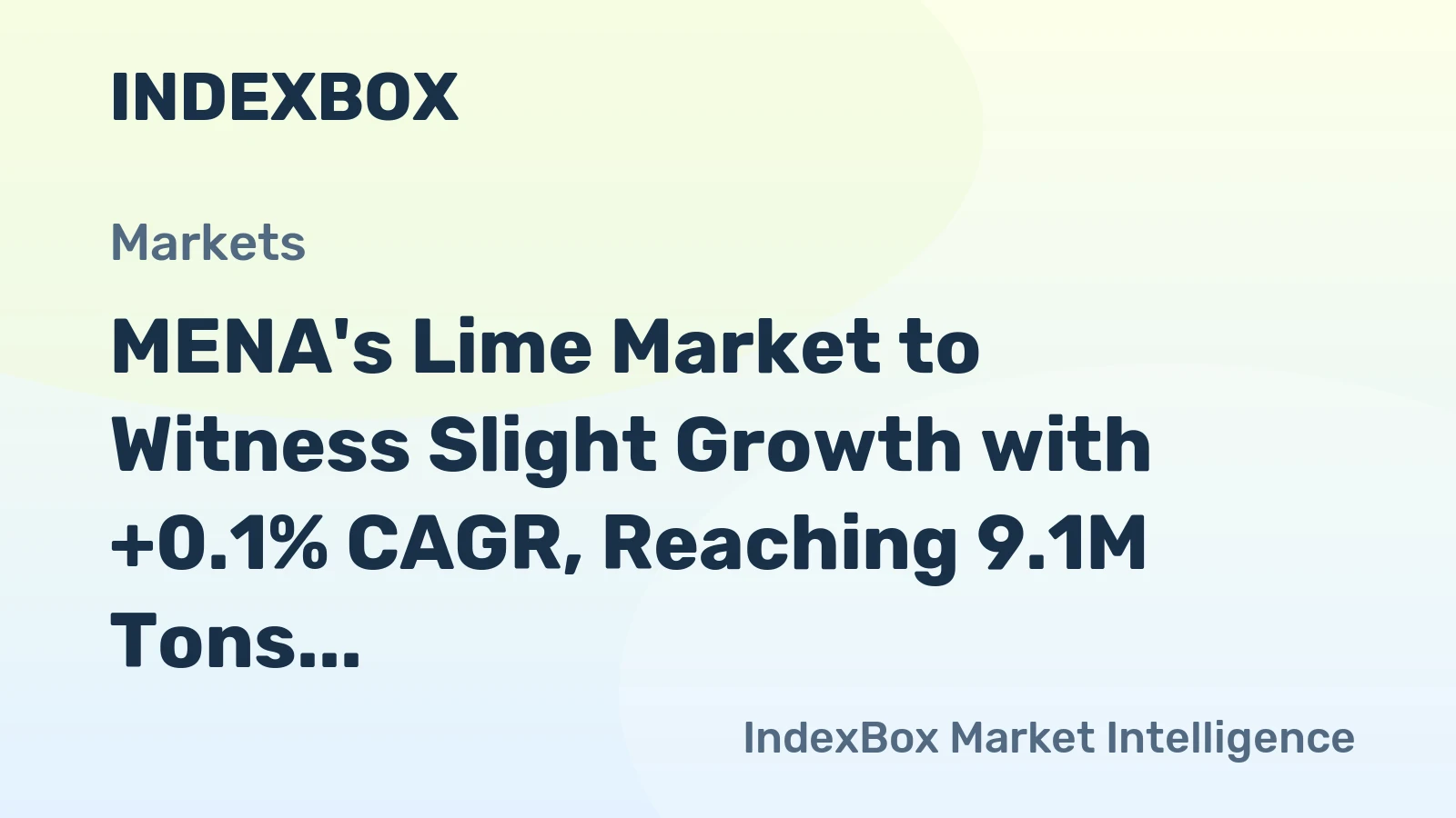 MENA's Lime Market to Witness Slight Growth with +0.1% CAGR, Reaching 9.1M Tons by 2035
