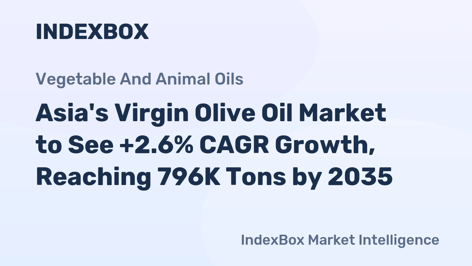 Asia's Virgin Olive Oil Market to See +2.6% CAGR Growth, Reaching 796K Tons by 2035