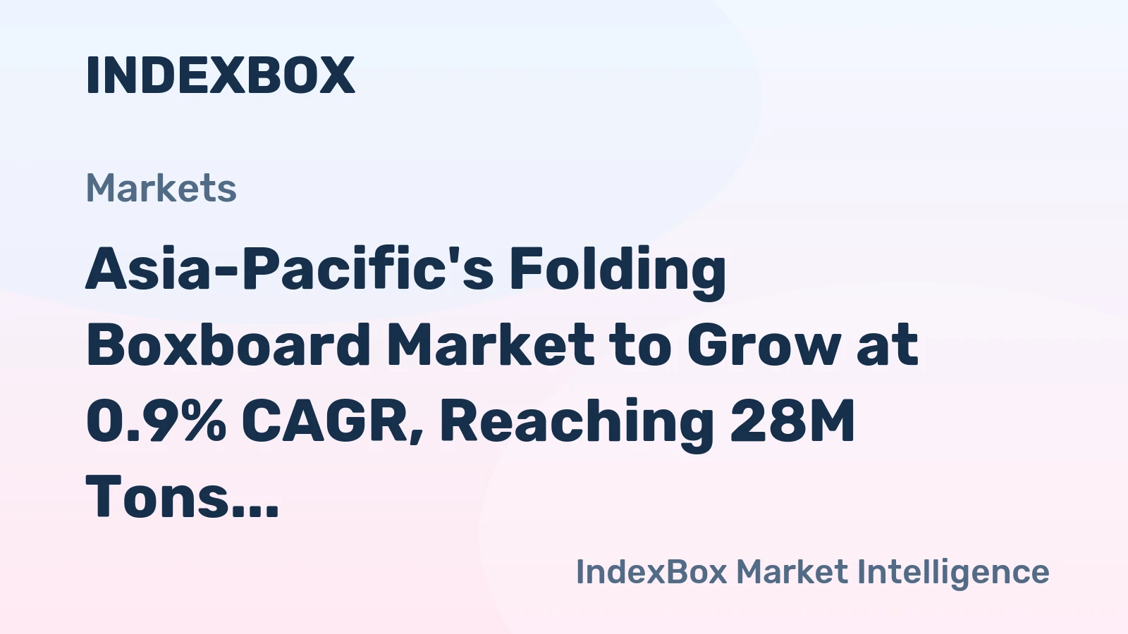 Asia-Pacific's Folding Boxboard Market to Grow at 0.9% CAGR, Reaching 28M Tons by 2035